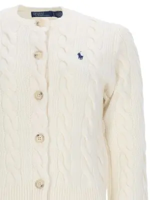 Polo Ralph Lauren Cardigan A Trecce Con Logo