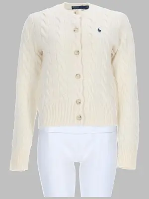 Polo Ralph Lauren Cardigan A Trecce Con Logo