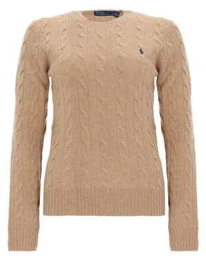Polo Ralph Lauren Polo Ralph Lauren "Julianna" Logo Cable Knit Sweater Brown