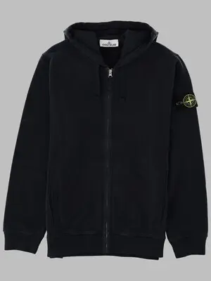 Stone Island Felpa Con Patch Logo E Zip