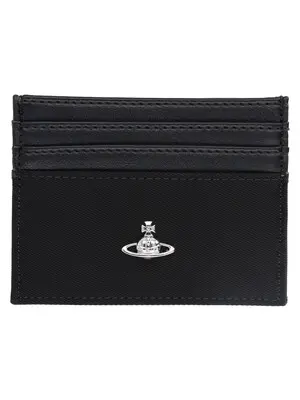 VIVIENNE WESTWOOD Porta Carte Piatto Con Logo - Black