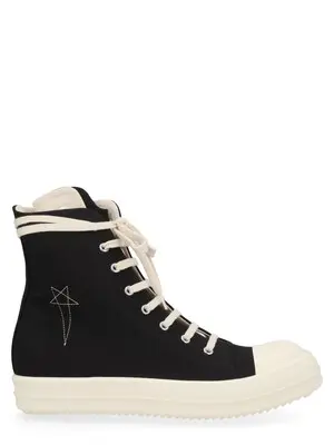 Rick Owens High Top Sneakers In Denim