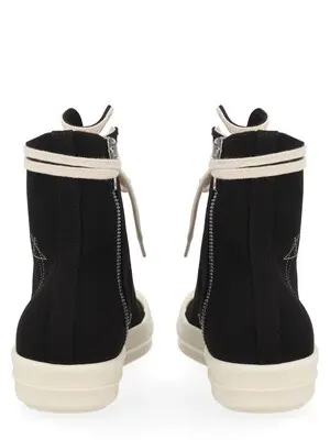 Rick Owens High Top Sneakers In Denim