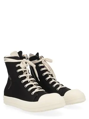 Rick Owens High Top Sneakers In Denim