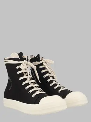 Rick Owens High Top Sneakers In Denim