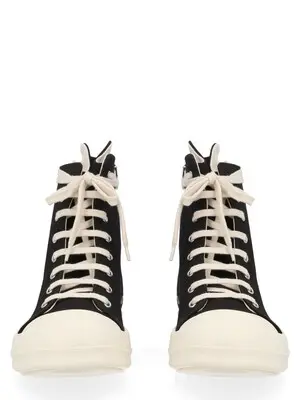 Rick Owens High Top Sneakers In Denim