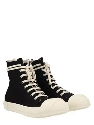 Rick Owens High Top Sneakers In Denim