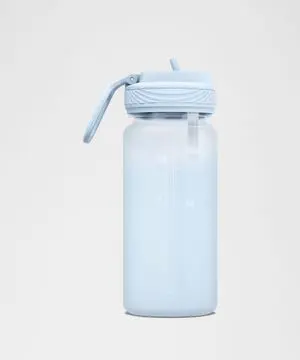 Lululemon Back To Life Clear Bottle 18oz Straw Lid - Starch Blue