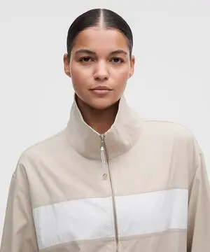 Lululemon Dance Studio Evolve Track Jacket - Sand Dollar/white