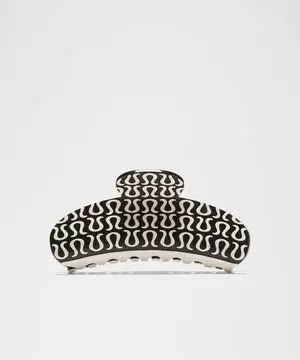 Lululemon Logo-embossed Claw Clip - Black/light Ivory