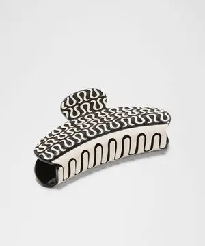 Lululemon Logo-embossed Claw Clip - Black/light Ivory