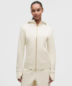 Lululemon Scuba Evolve Classic Full-zip Hoodie - Light Ivory/gold