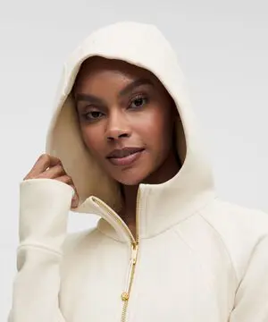 Lululemon Scuba Evolve Classic Full-zip Hoodie - Light Ivory/gold