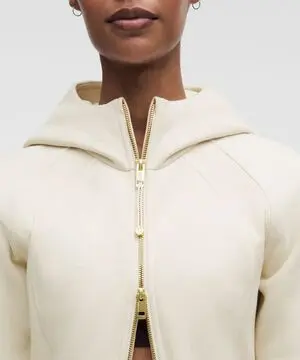 Lululemon Scuba Evolve Classic Full-zip Hoodie - Light Ivory/gold