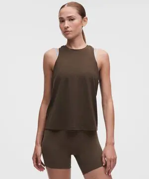 Lululemon Silky High-neck Yoga Tank Top Walnut Crunch