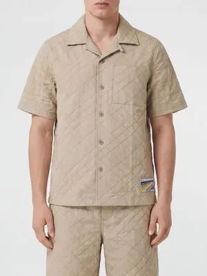 Burberry Short-sleeved Cotton Shirt With A Cuban Collar And Patch Pocket