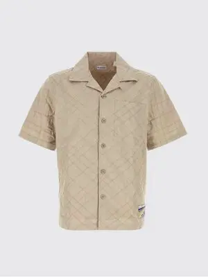 Burberry Short-sleeved Cotton Shirt With A Cuban Collar And Patch Pocket