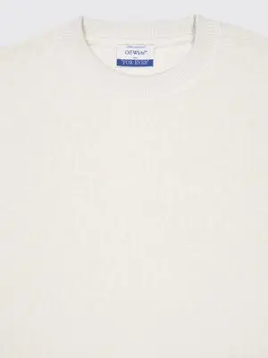 Off-White Relaxed Fit T-shirt In Cotton With Jacquard Monogram Logo And Dropped Shoulders - Yellow Cream