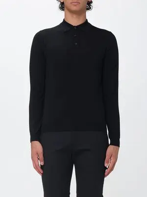 ZANONE Long-sleeved Knit Wool Polo With Three-button Placket