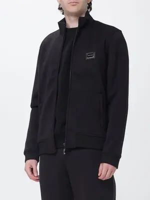 Emporio Armani Modal Turtleneck Zip-up Sweatshirt With Pouch Pocket