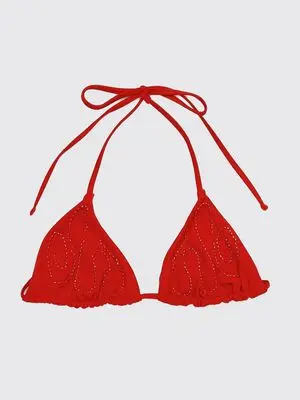 Paloma Wool Triangle Bikini Top In Recycled Fabric With Tie Straps
