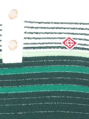 Casablanca Striped Cotton-knit Slim Fit Polo