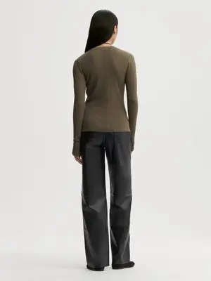 BY MALENE BIRGER Mariella Ribbed Wool-silk Sweater - Hunt