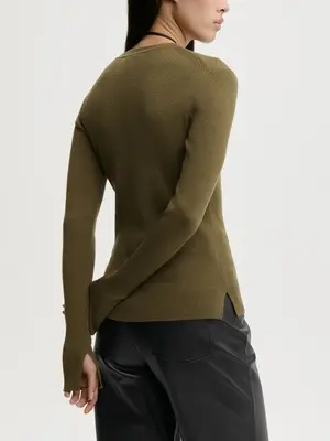 BY MALENE BIRGER Mariella Ribbed Wool-silk Sweater - Hunt