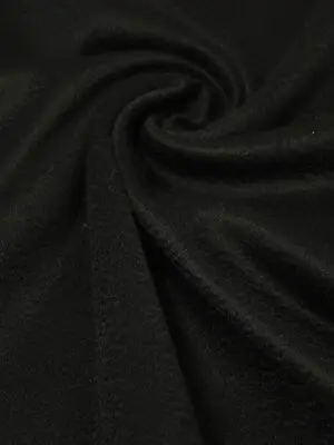 Max Mara Baci Pure Cashmere Scarf With Embroidered Logo And Fringes - Black