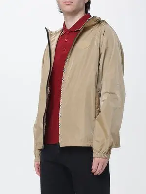 Burberry Relaxed Fit Hooded Nylon Windbreaker With Ekd Logo