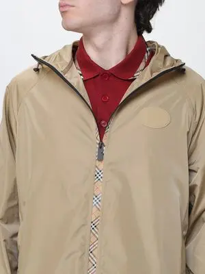 Burberry Relaxed Fit Hooded Nylon Windbreaker With Ekd Logo