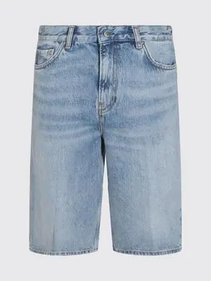 TOTEME High-waisted Five-pocket Cotton Denim Bermuda Shorts - Blue