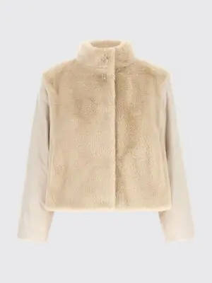 Herno High Neck Faux Fur Jacket With Concealed Closure