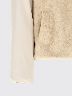 Herno High Neck Faux Fur Jacket With Concealed Closure