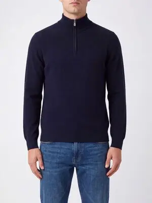 Brunello Cucinelli Slim Fit Half-zip Cashmere Turtleneck - Blue 1
