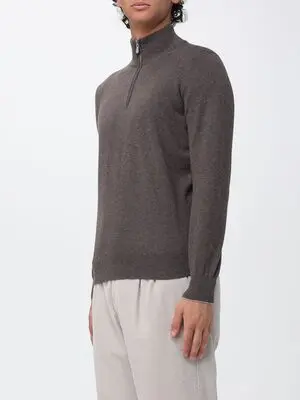 Brunello Cucinelli Slim Fit Half-zip Cashmere Turtleneck - Brown