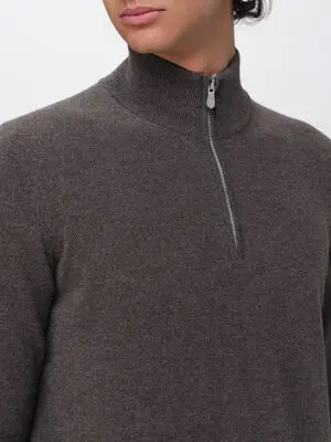 Brunello Cucinelli Slim Fit Half-zip Cashmere Turtleneck - Brown
