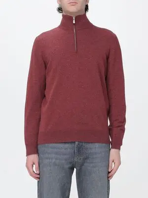 Brunello Cucinelli Slim Fit Half-zip Cashmere Turtleneck Jumper - Red