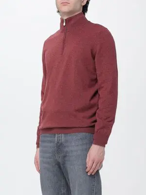 Brunello Cucinelli Slim Fit Half-zip Cashmere Turtleneck Jumper - Red