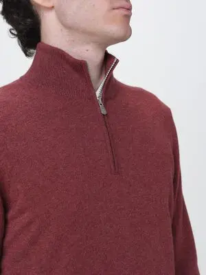 Brunello Cucinelli Slim Fit Half-zip Cashmere Turtleneck Jumper - Red