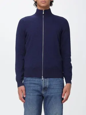 Brunello Cucinelli Slim Fit Zip-up Cashmere Turtleneck Cardigan Blue