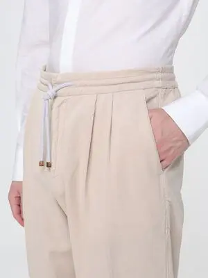 Brunello Cucinelli Velvet Drawstring Jogger Trousers - Beige