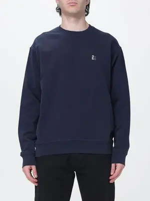 Dsquared2 Crewneck Cotton Sweatshirt With Contrast Logo - Blue