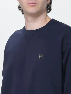 Dsquared2 Crewneck Cotton Sweatshirt With Contrast Logo - Blue