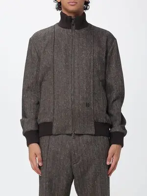 Dsquared2 Chevron Wool-blend Bomber Jacket With Turtleneck Collar