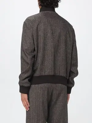 Dsquared2 Chevron Wool-blend Bomber Jacket With Turtleneck Collar
