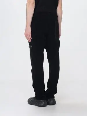 Stone Island Velvet Chino Trousers With Compass Logo Patch - Black