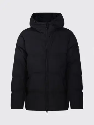Stone Island Hooded Puffer Jacket With Compass Logo - Black