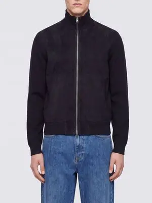 TOM FORD Suede And Knit Zip-up Cardigan - Blue