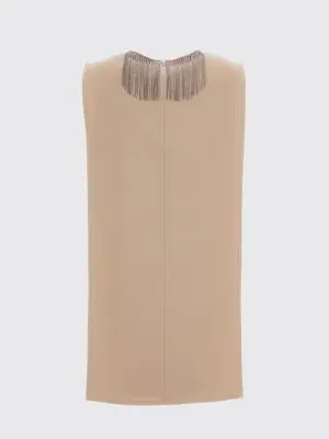 Sportmax Cady Sheath Mini Dress With Jewel Collar And Rhinestones - Beige